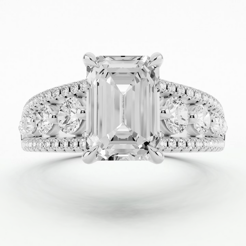 Buy Luminara Lab Grown Solitaire Diamond Ring-Emerald Cut at Best Price