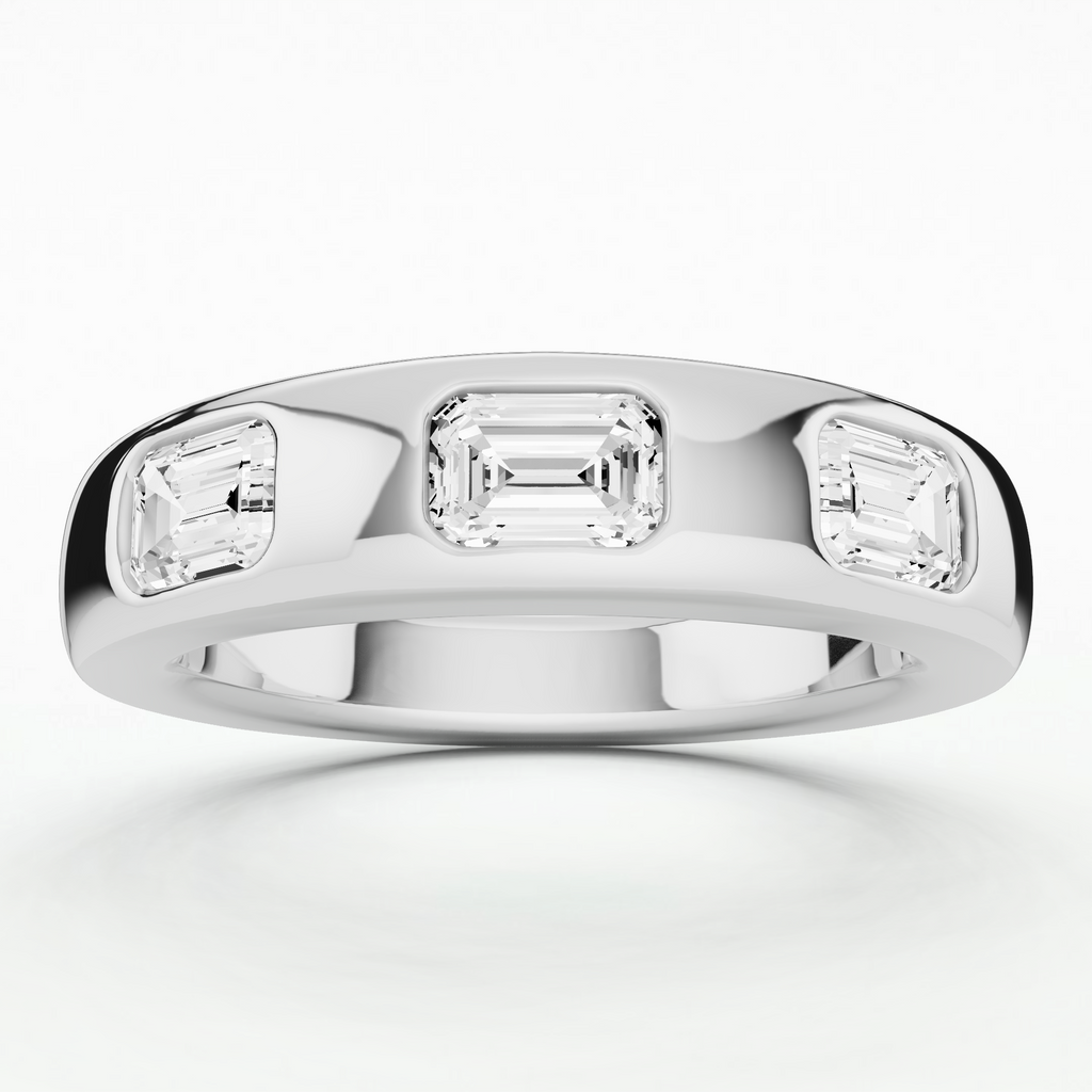 Buy Luxury SuperBuy Flush Set Lab Grown Diamond & Gold Wedding Band ...