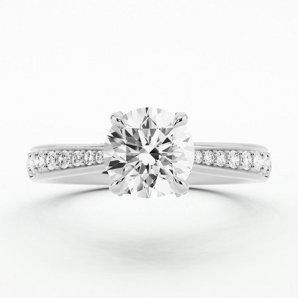 Buy SuperBuy Cross Bridge Hidden Halo Tapering Lab Grown Diamond ...