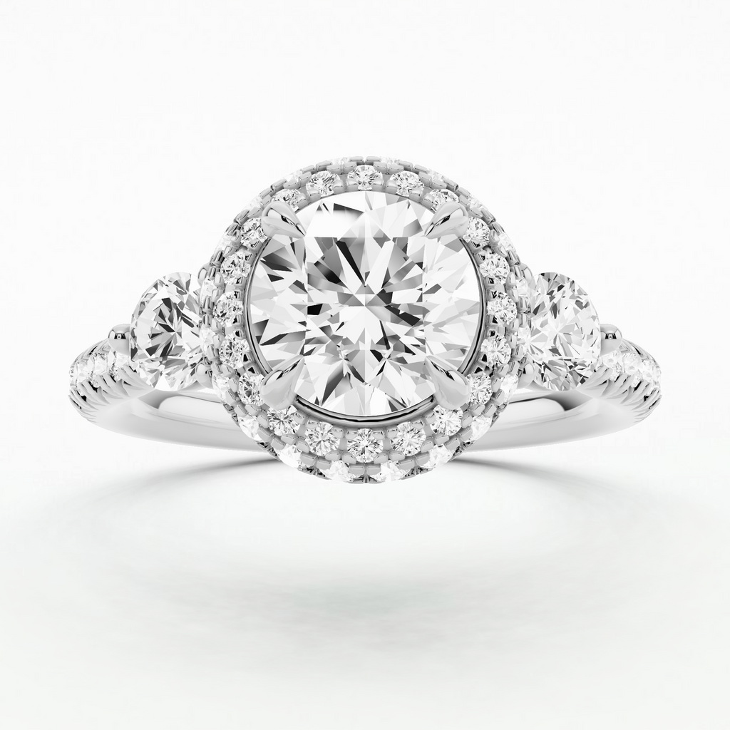 SuperBuy Nina Lab Grown Solitaire Diamond Ring - The Mystic Halo Colle ...