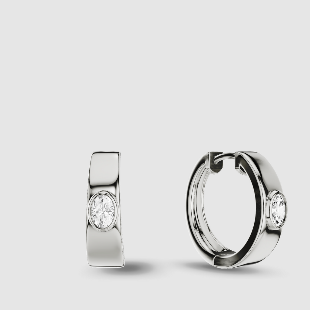 Buy Luxury Bezel Cut Lab Grown Diamond Hoops - Oval at Best Price ...