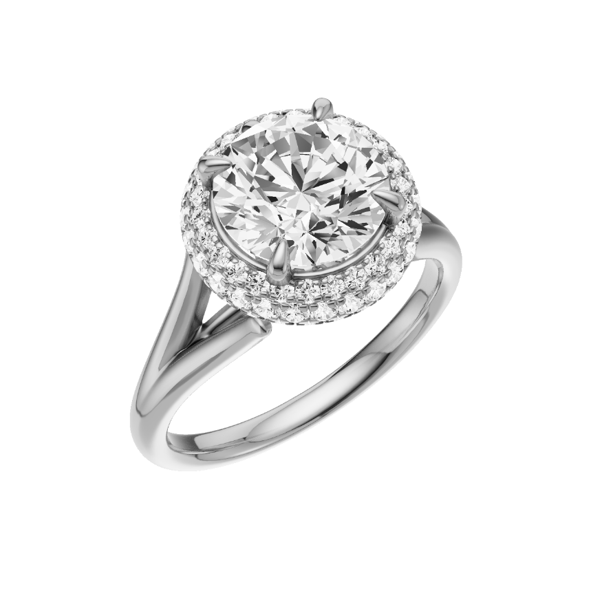 Buy Split Detail - Plain 18kt Engagement Ring, with a 2ct Round Lab ...