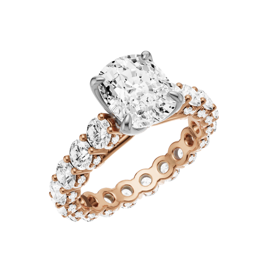 Buy Round Halo Detail 18kt Engagement Ring, with a 2ct Elongated ...