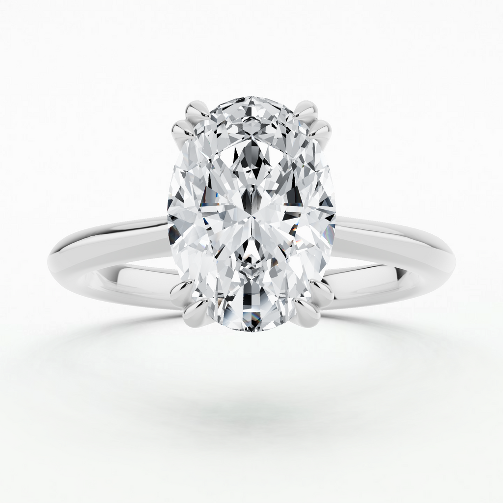 Buy Double Eagle Claw Prong Plain Shank Solitaire Ring-Oval at Best Price