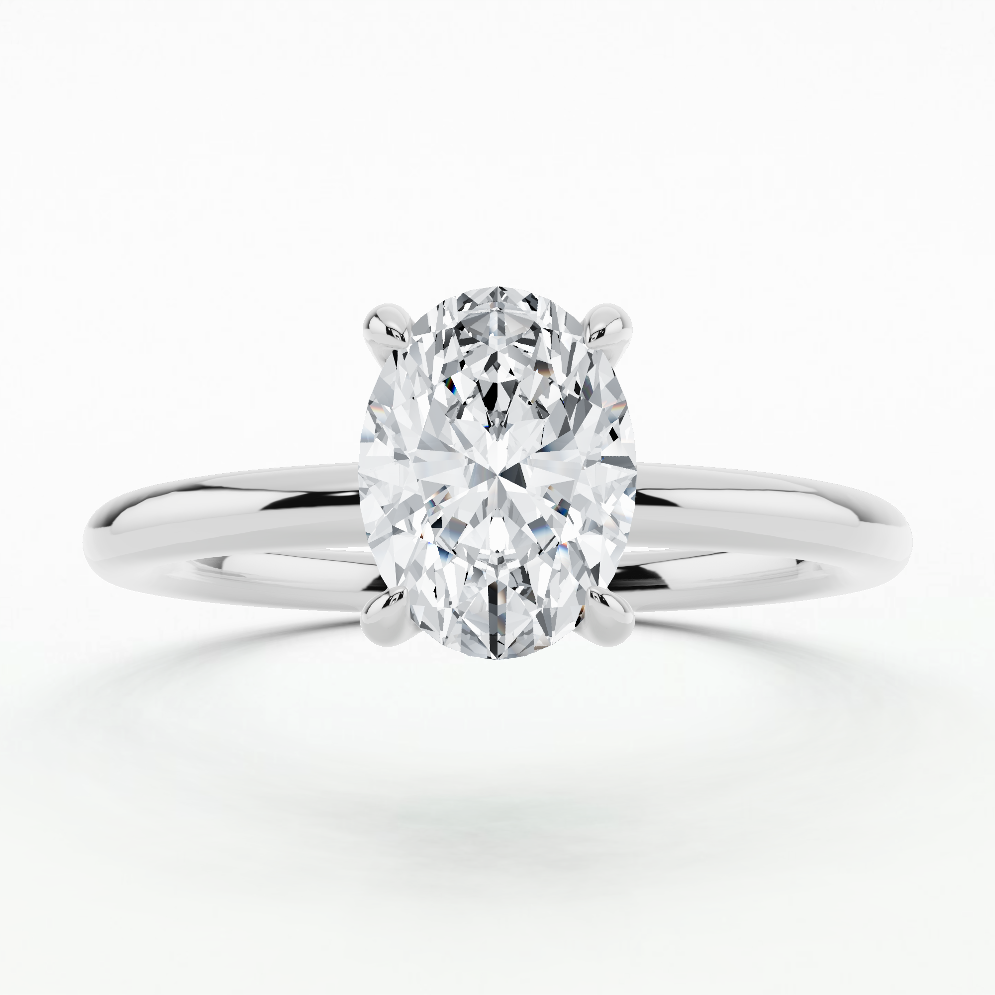 Buy Plain Shank Solitaire Ring-Oval at Best Price