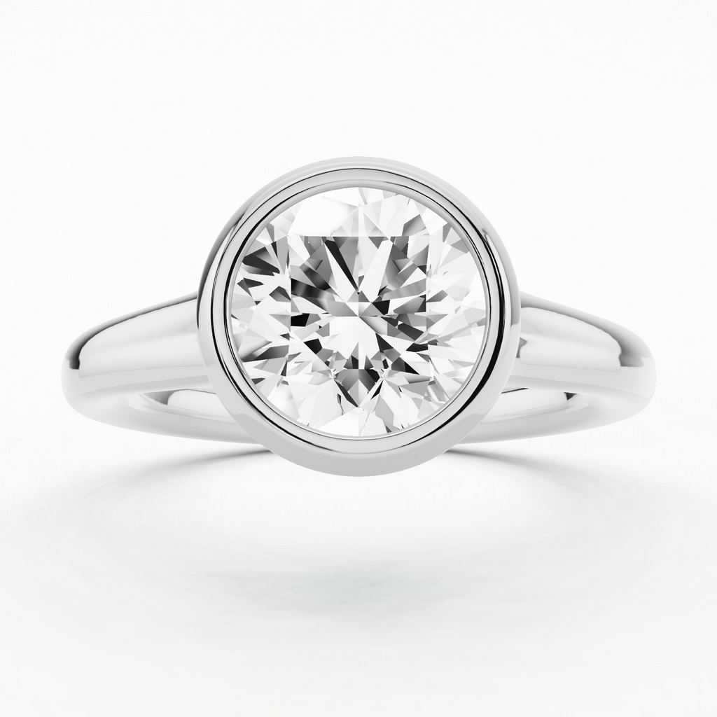 Buy Plain Shank Horizontal Bezel Set Lab Grown Diamond Solitaire Ring ...