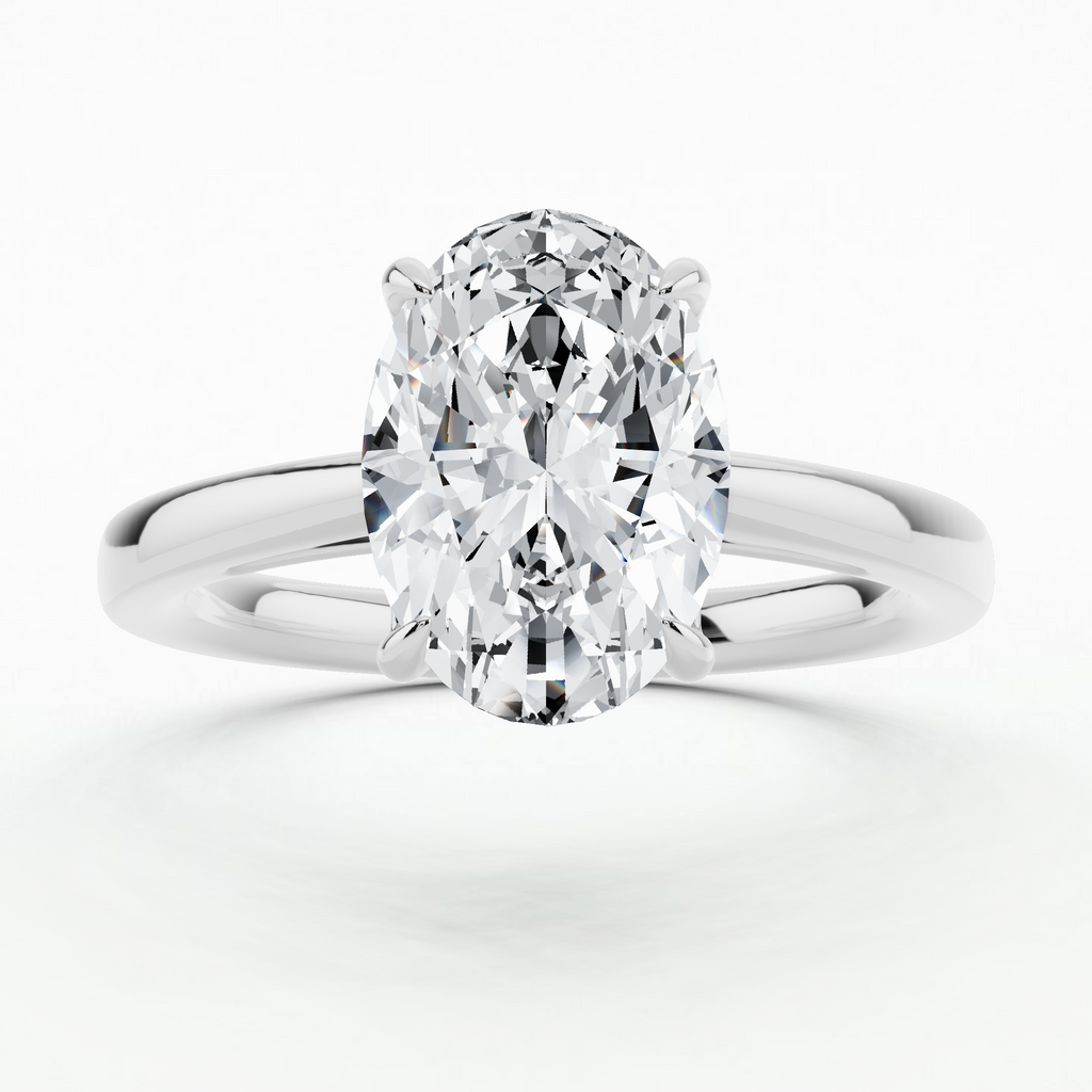 Buy Aimee - Plain Shank Solitaire Ring-Oval at Best Price