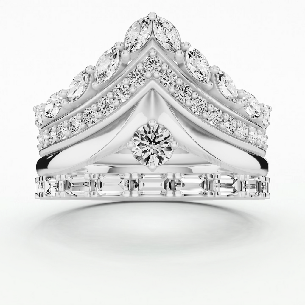 Quatro - Multi Row Lab Grown Diamond Stackable Ring - Multi Stone ...