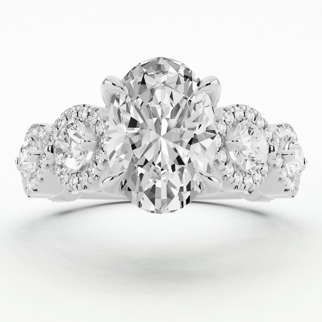 Buy Intertwined Solitaire Diamond Ring-Oval at Best Price