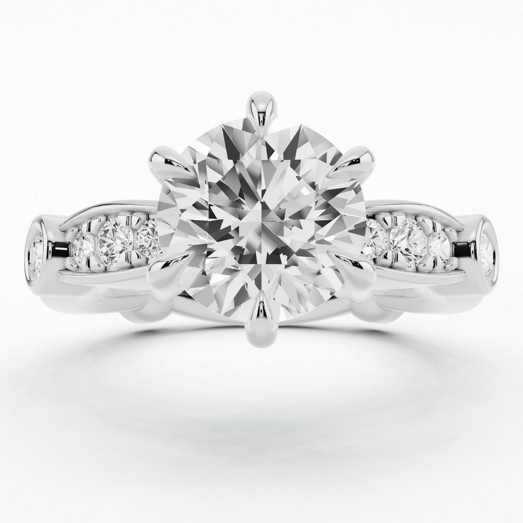 Buy Studded Milgrain Solitaire Diamond Ring-Round at Best Price