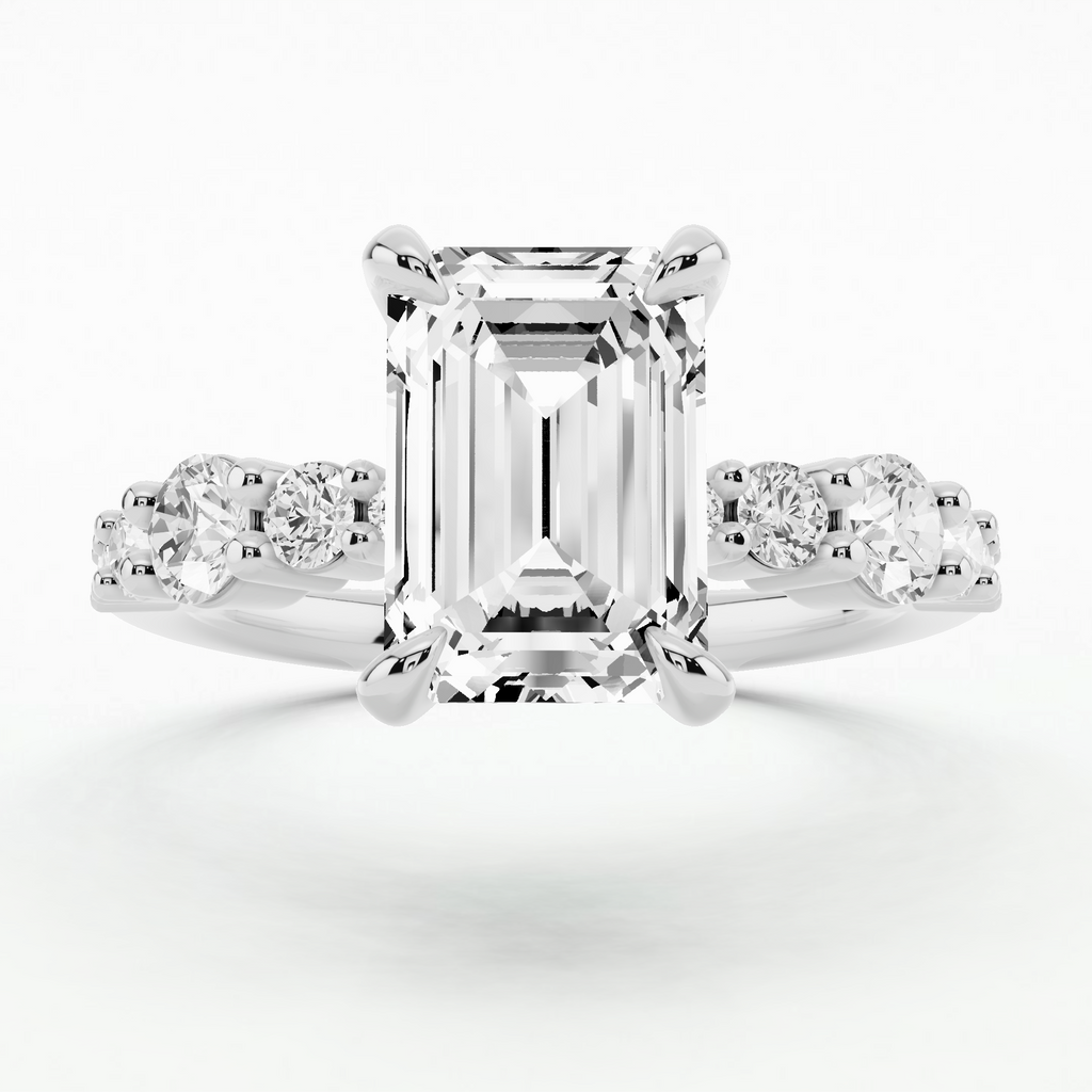 Buy Arc Solitaire Diamond Ring-Emerald Cut at Best Price