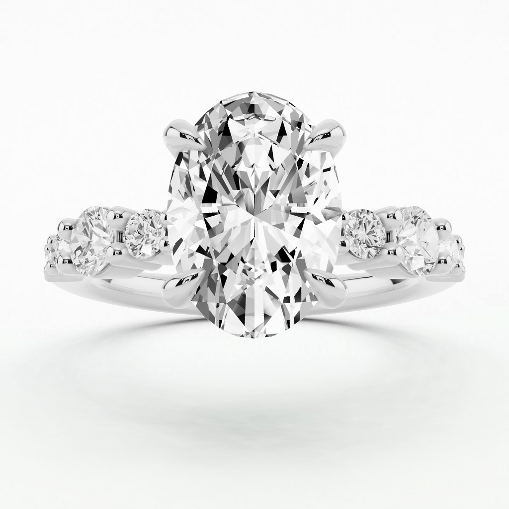 Buy Arc Solitaire Diamond Ring-Oval at Best Price