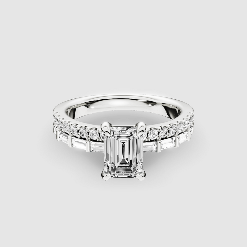 Buy Zenia Lab Grown Solitaire Diamond Ring-Emerald Cut at Best Price