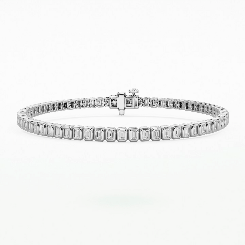 Buy Dew Drops Astra Lab Grown Diamond Tennis Bracelet-Emerald Cut at ...