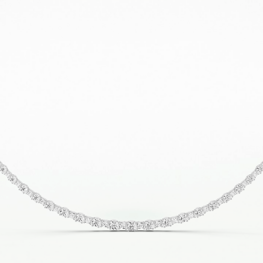 Buy Luxury Round & Princess Tennis Necklace-Multi Stone at Best Price