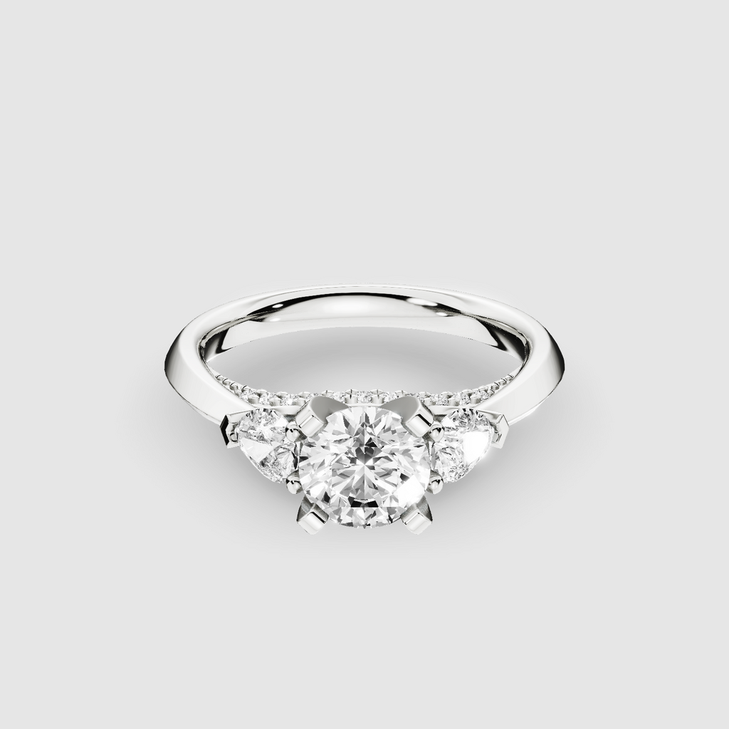 Buy Lab Grown Diamond Bridge Three Stone Solitaire Ring - at Best Price