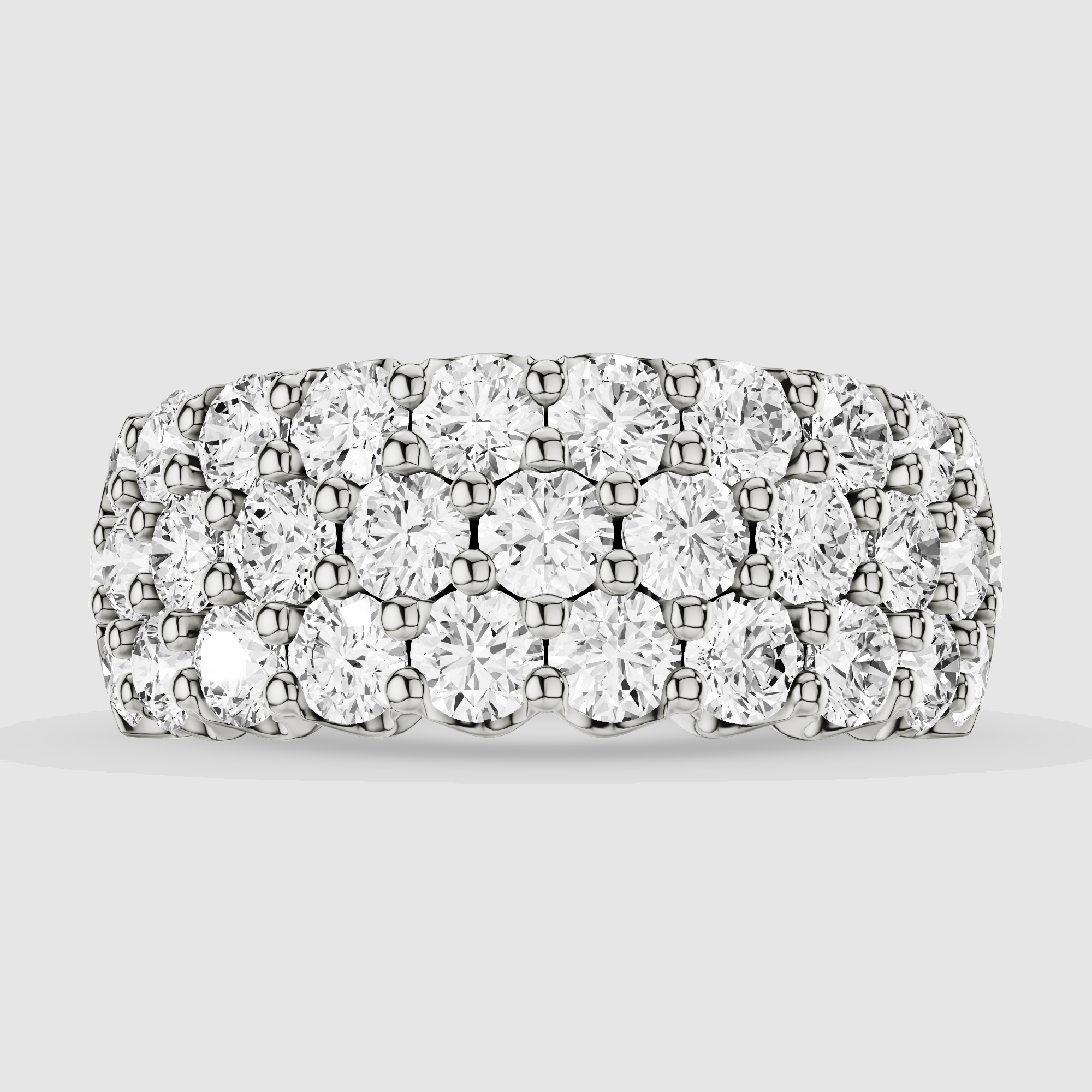 Buy SuperBuy The Three Row Lab Grown Diamond Ring-Round at Best Price