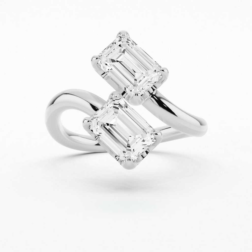 Buy U&I Solitaire Duo Ring-Emerald Cut at Best Price