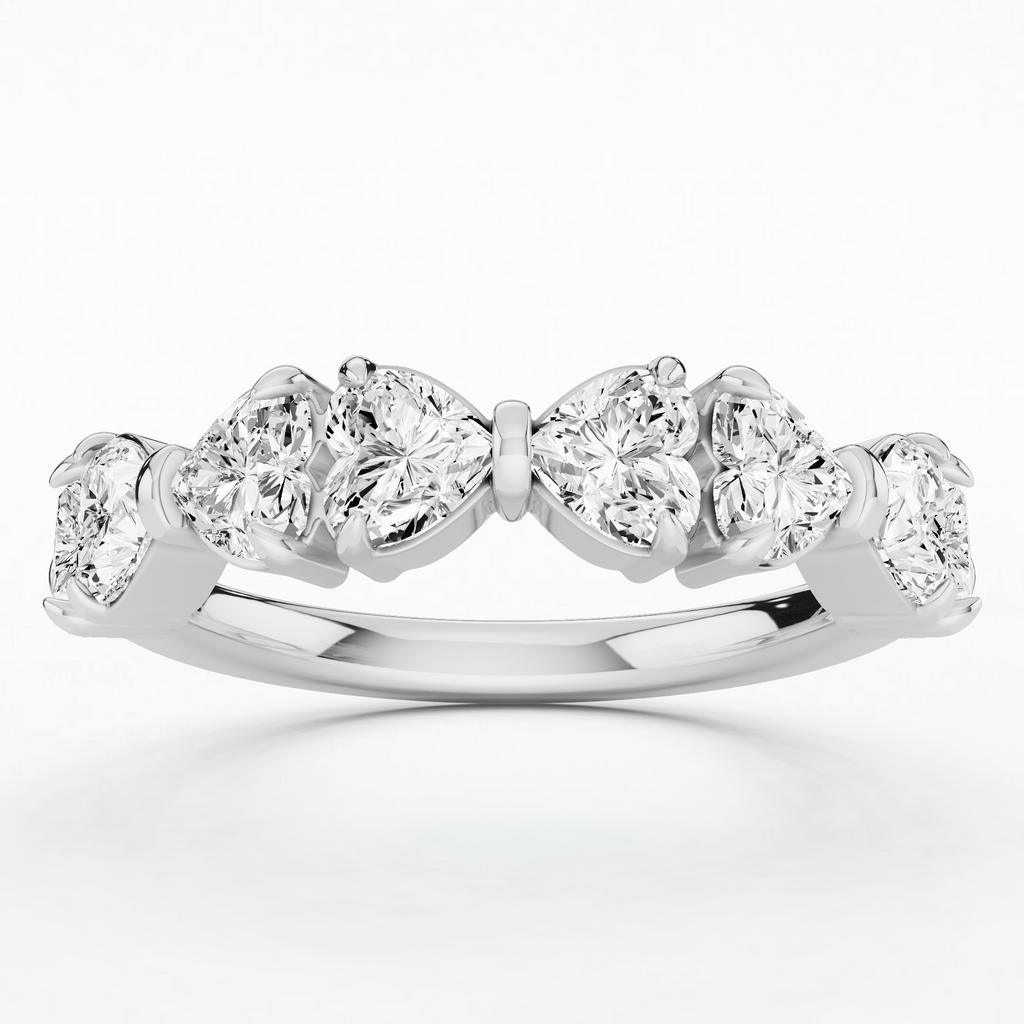Buy Kissing Heartss Half-Eternity Band-Heart at Best Price