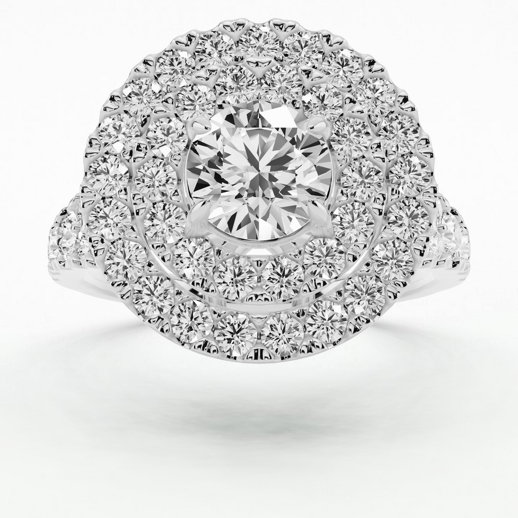 Buy Double Halo Solitaire Ring -Round at Best Price