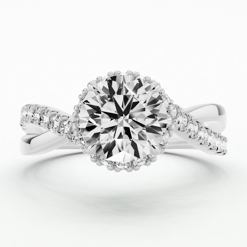 Buy Intertwined Halo Solitaire Ring-Round at Best Price