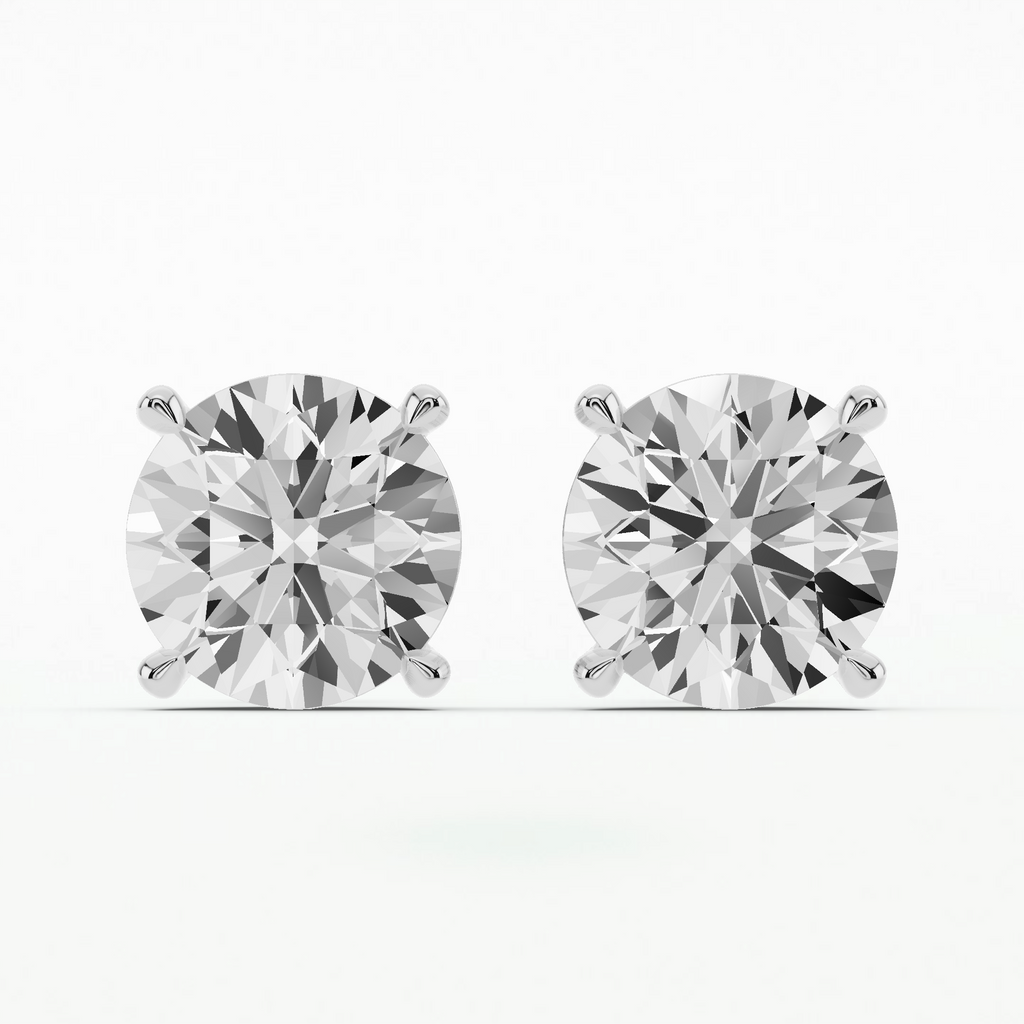 Double HH Solitaire Studs - Round – Diamond Chemistry