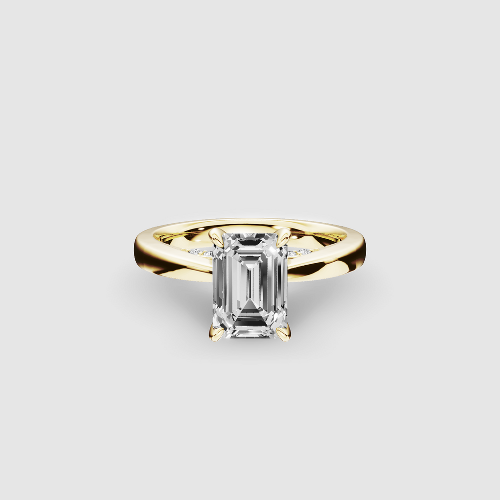 Unparalleled Elegance: Bridge Solitaire Emerald Cut Ring | Engagement ...