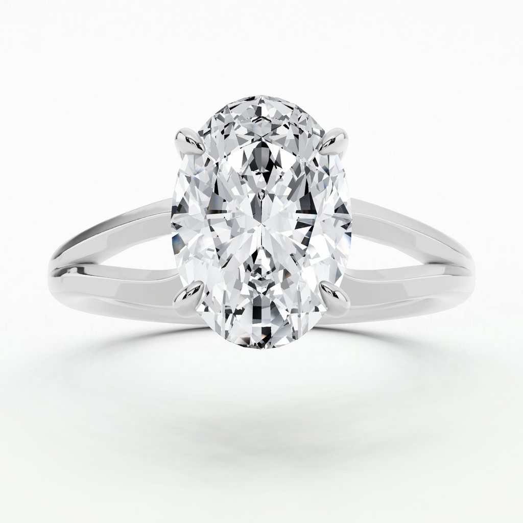 Buy SuperBuy Split Shank Solitaire Ring-Oval at Best Price