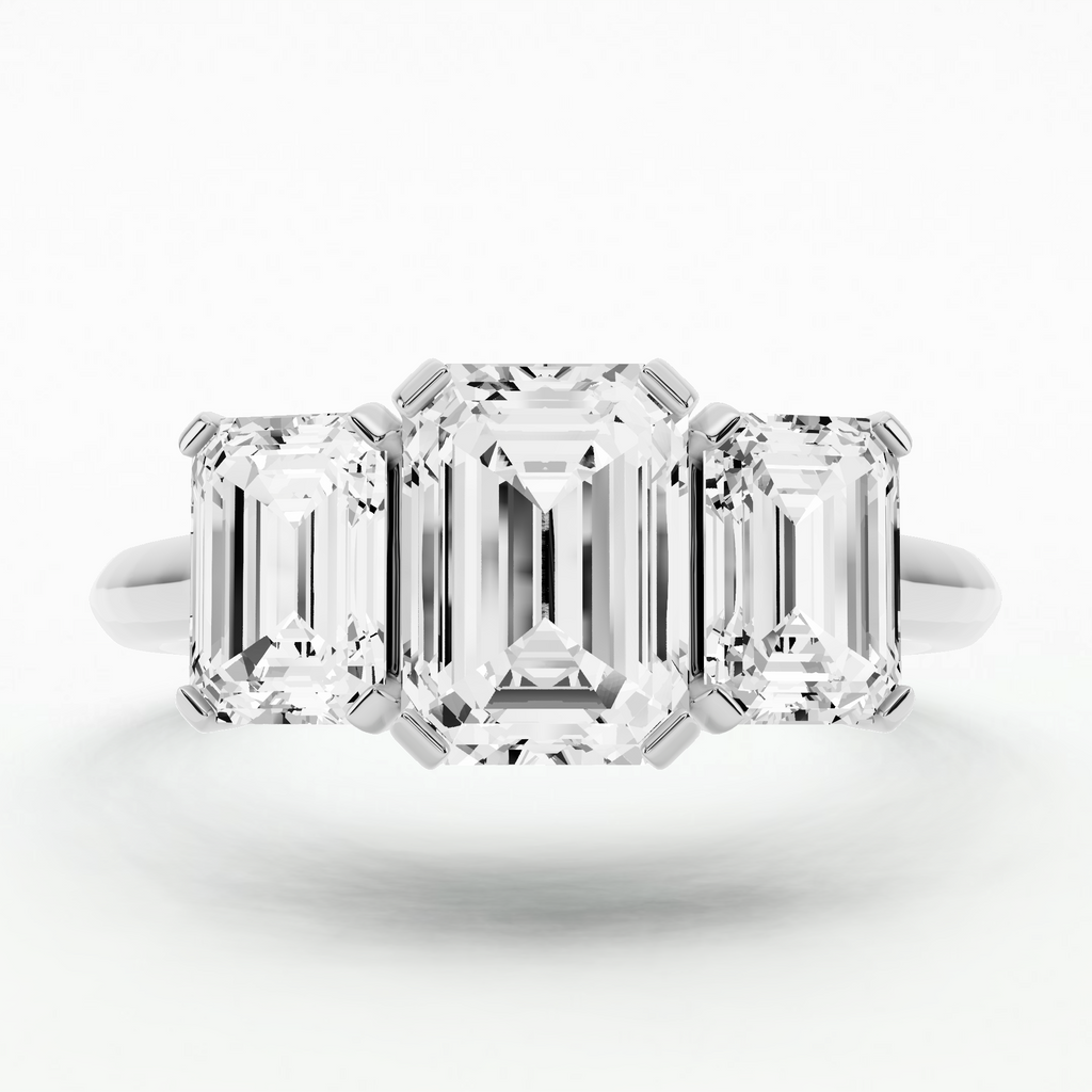 Buy SuperBuy The Trilogy Solitaire Ring-Emerald Cut at Best Price