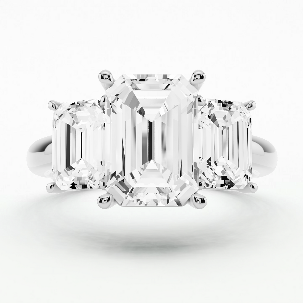 Buy Trilogy Solitaire Ring-Emerald Cut at Best Price